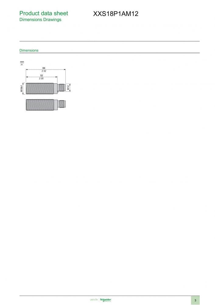 XXS18P1AM12 technical document page 3