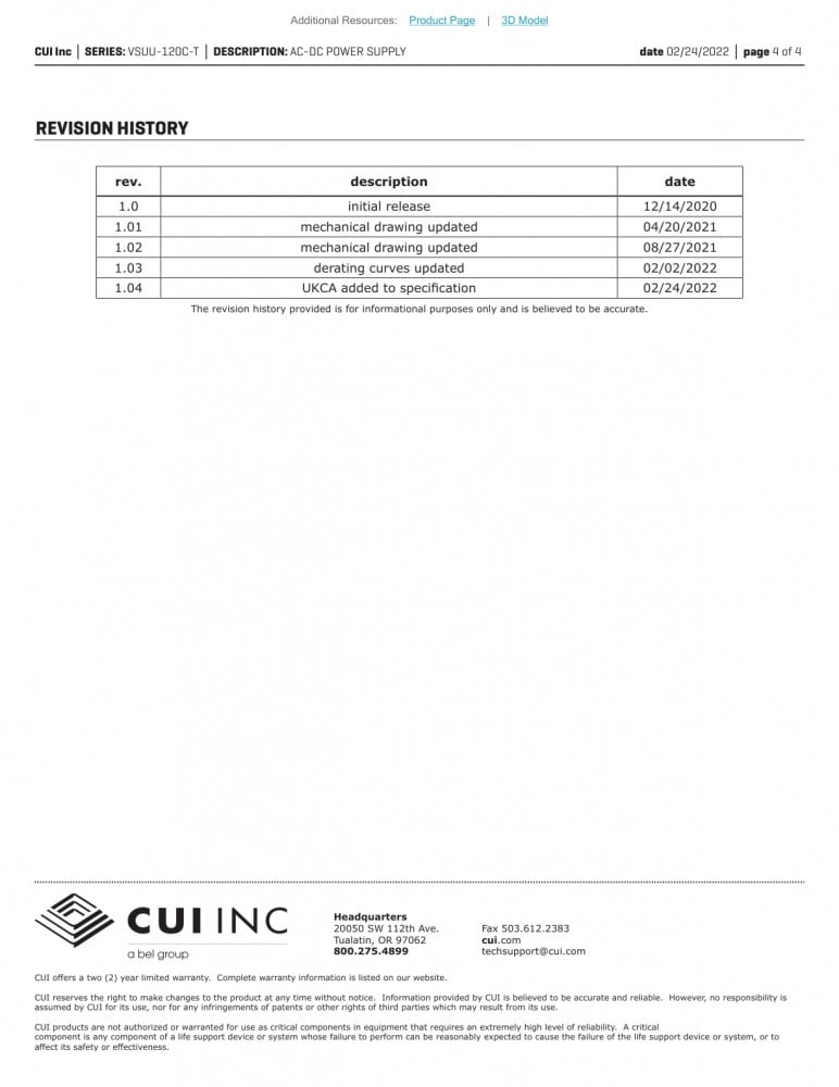 VSUU-120C-T512A datasheet page 4