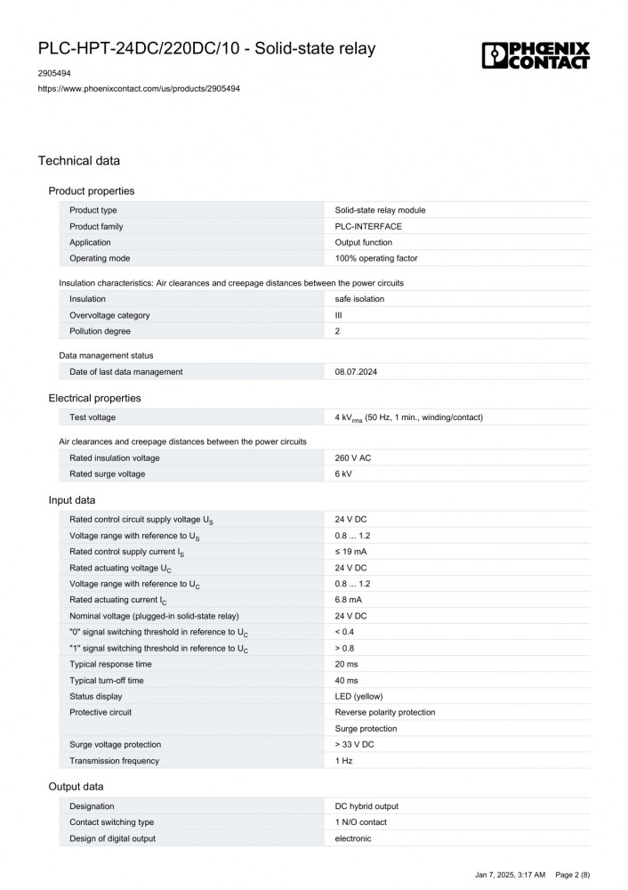 Phoenix Contact 2905494 technical document page 2