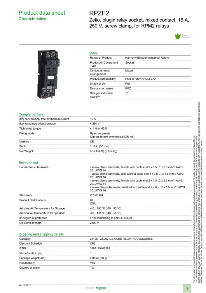 RPZF2 technical document page 1