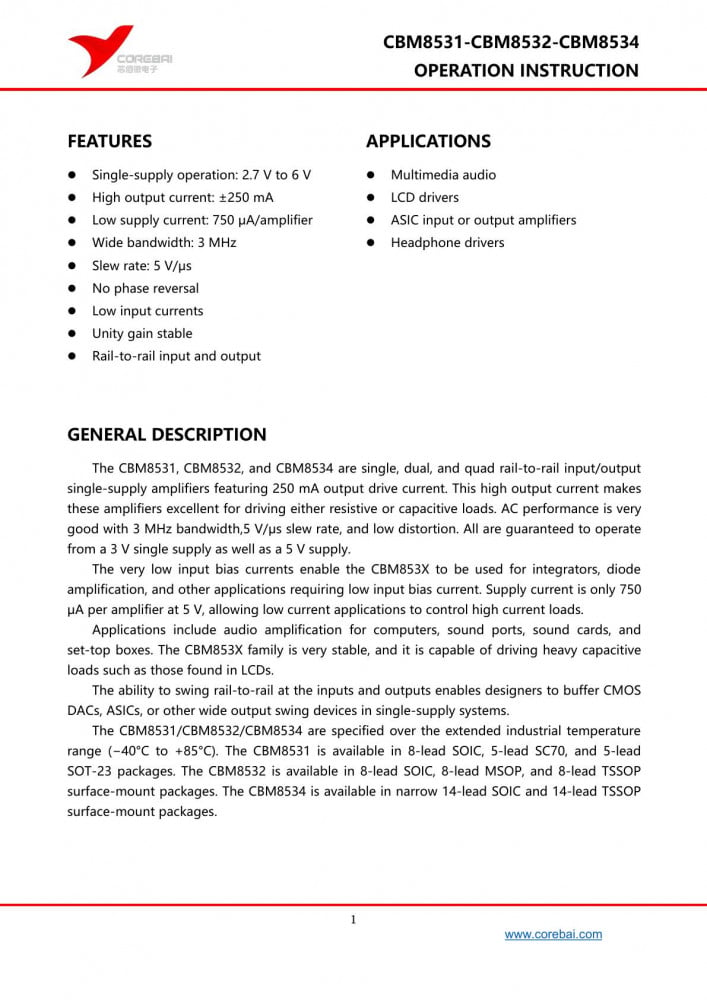 CBM8534 datasheet page 1