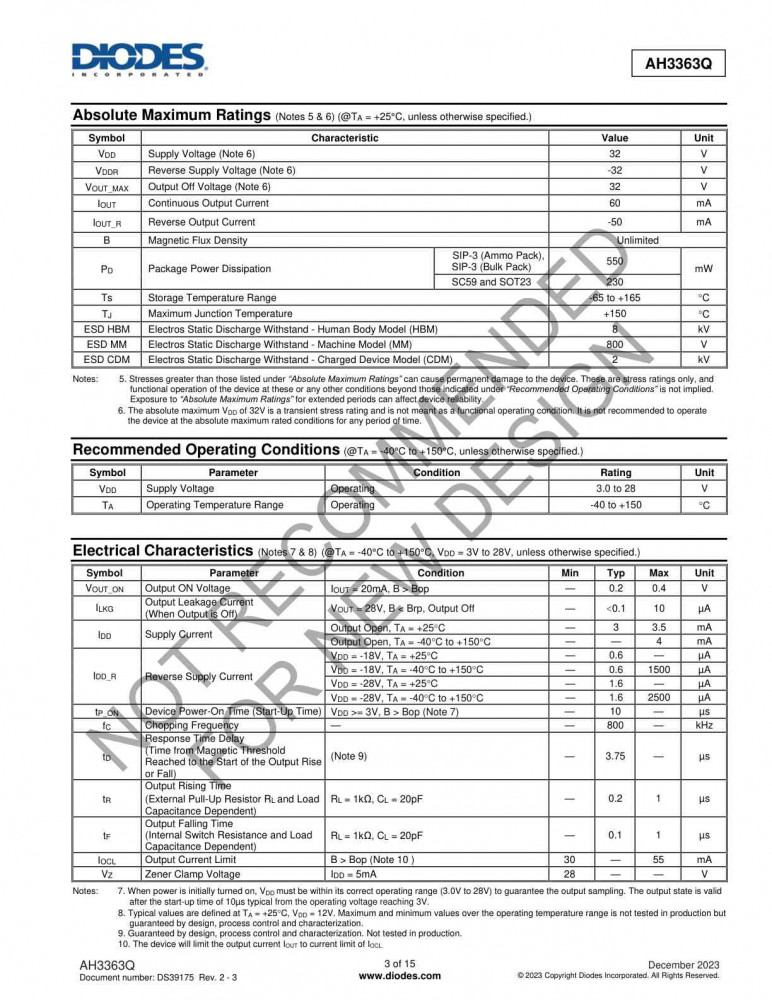 AH3363Q datasheet page 3