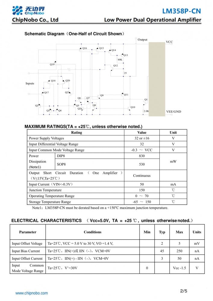 LM358P-CN datasheet page 2