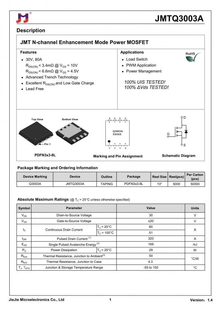 JMTQ3003A datasheet page 1