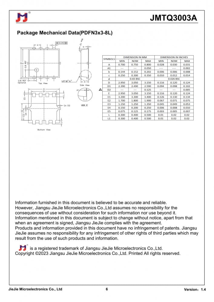JMTQ3003A datasheet page 6