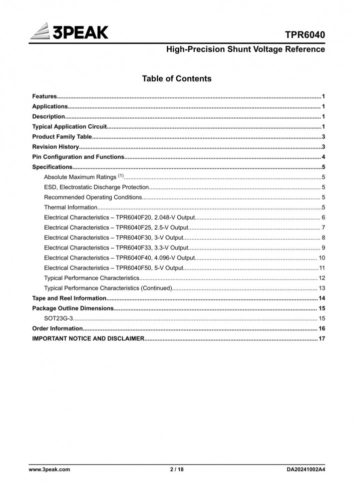 TPR6040 datasheet page 2