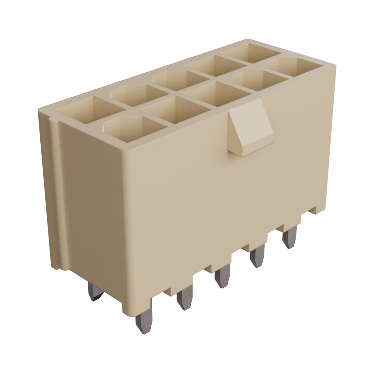 Mini-Fit HCS Header, 4.20mm Pitch, Dual Row, Vertical, without Snap-in Plastic Peg PCB Lock, 10 Circuits, Nylon 6/6 94V-0, Matte Tin (Sn) Plating, without Drain Holes for sale