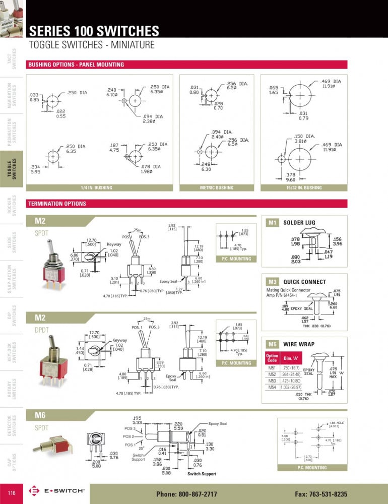 E-Switch Series 100 datasheet page 5