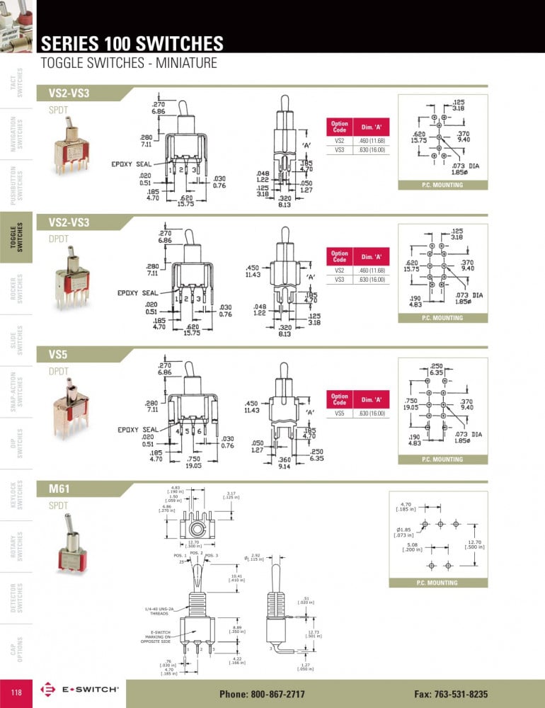E-Switch Series 100 datasheet page 7