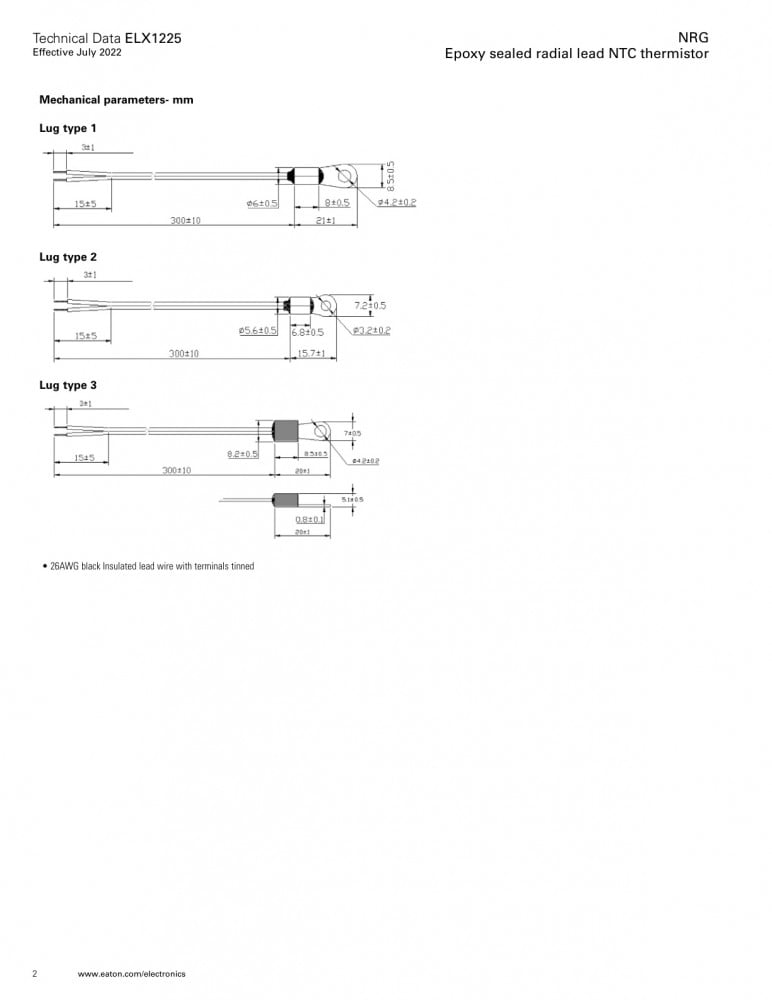 EATON NRG thermistor document page 2