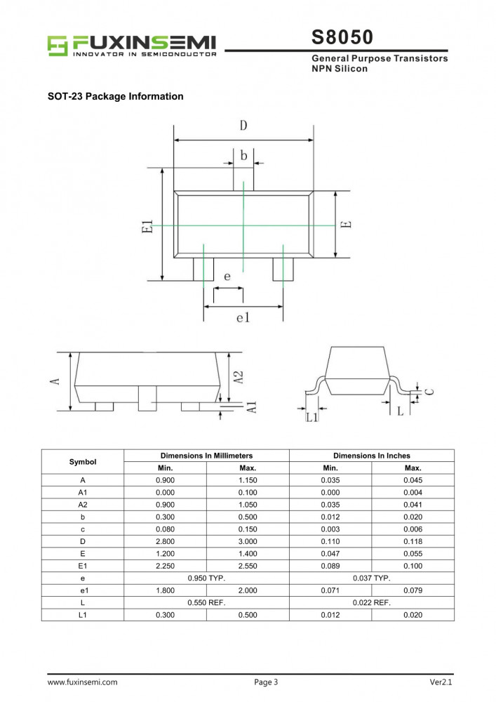 S8050 datasheet page 3