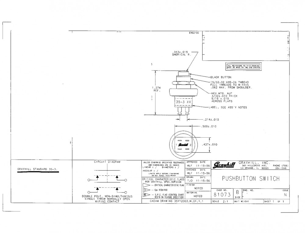Grayhill 35-3 engineering drawing