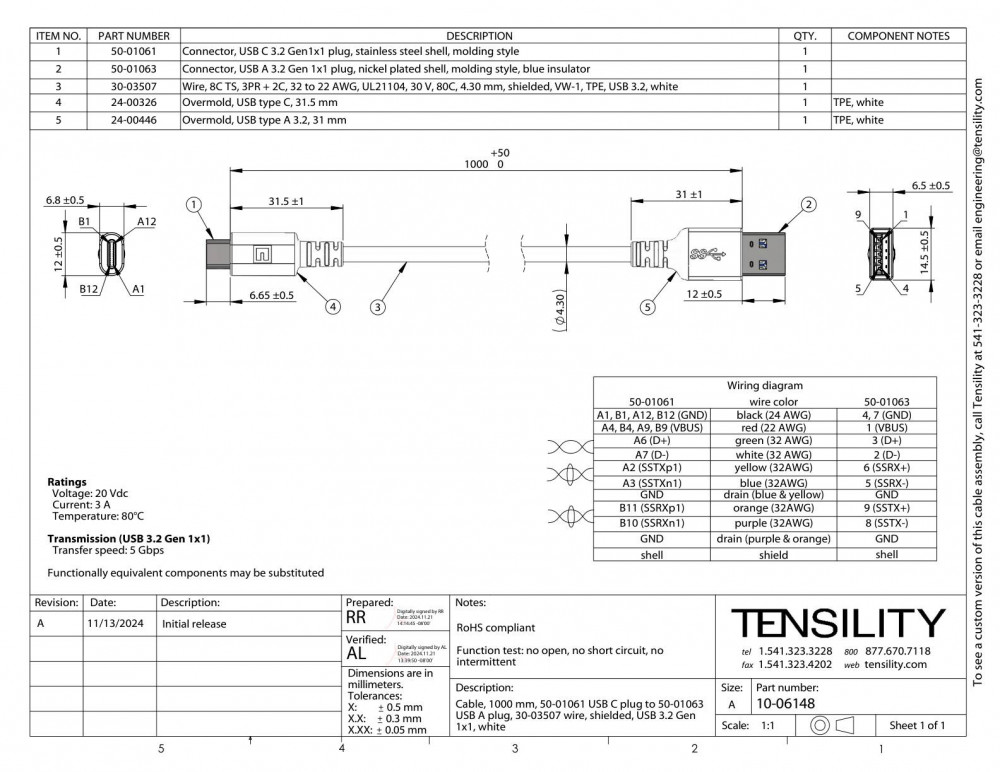 Tensility International 10-06148 product drawing