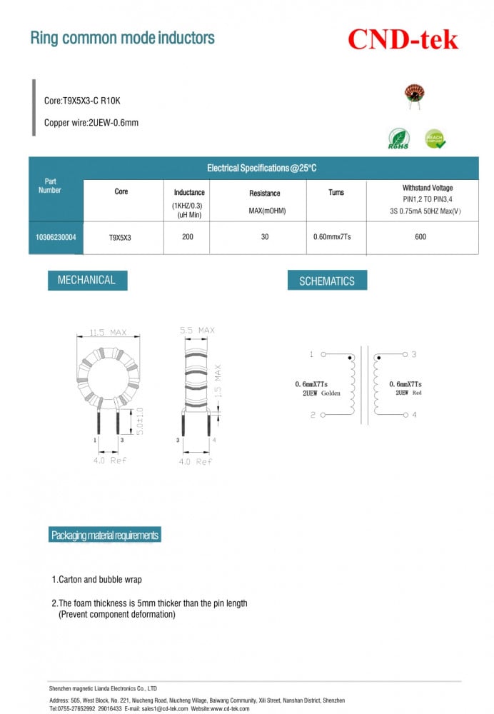 CND-tek 10306230004 technical document preview