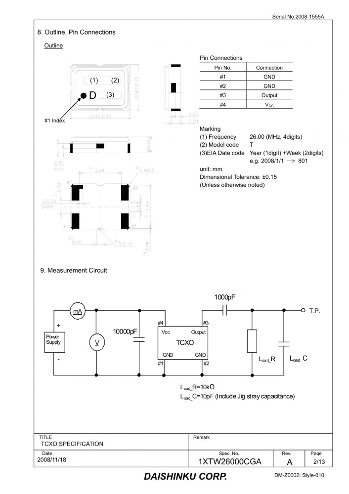 KDS 1XTW26000CGA specification page 3