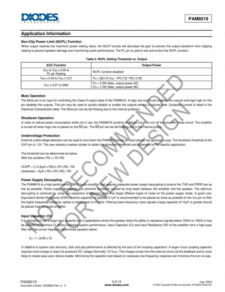 PAM8019KGR datasheet page 9