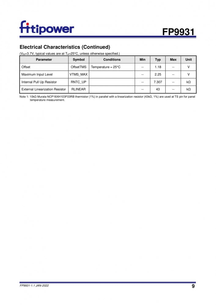 FP9931WD datasheet page 9