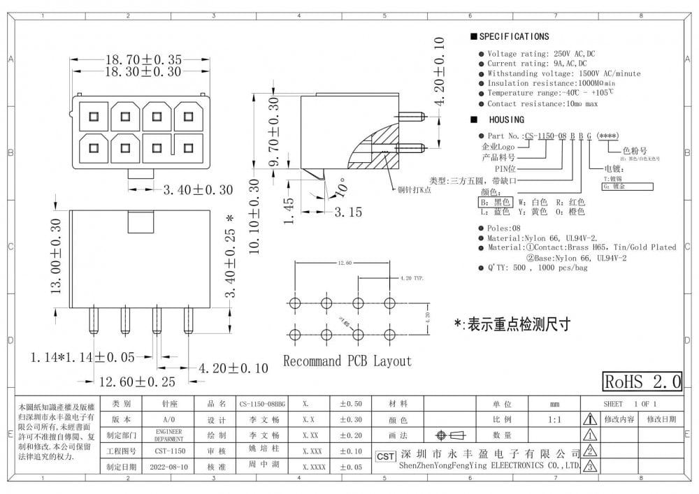 CST CS-1150-08BBG technical drawing preview