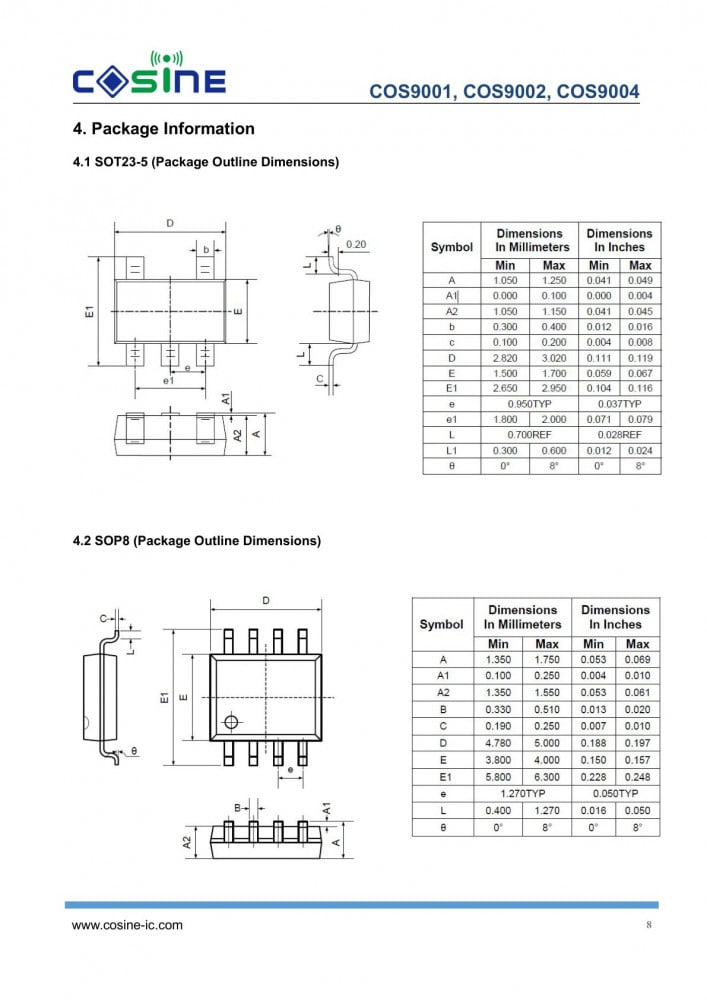 COS9002S datasheet page 8