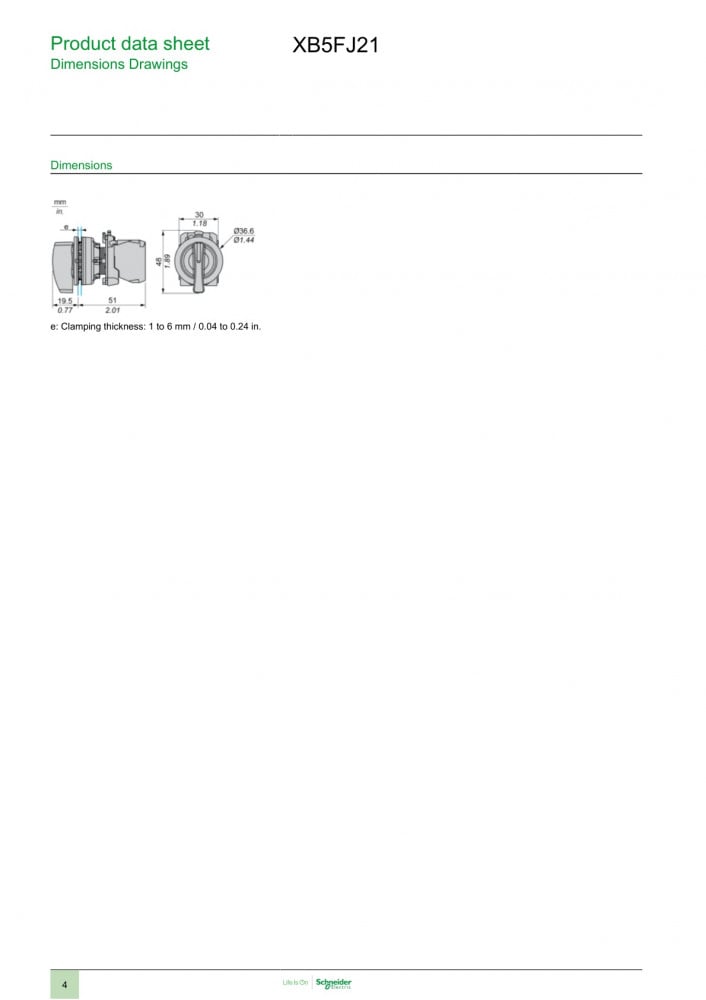 XB5FJ21 technical document page 4