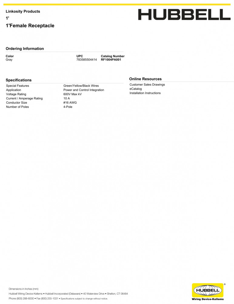 RF1004PA001 technical document preview