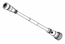 Ultra-Lock (M12) Double-Ended Cordset, 4 Poles, Female (Straight) to Male (90°), 22 AWG, TPE Cable, 1.0m (3.28') Length