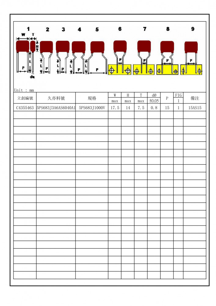 JOEY 5PS specification page 2