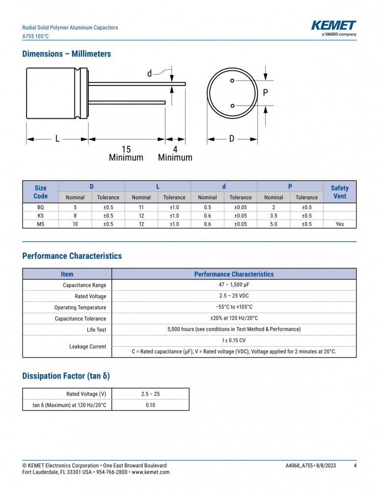 KEMET A755 datasheet page 4