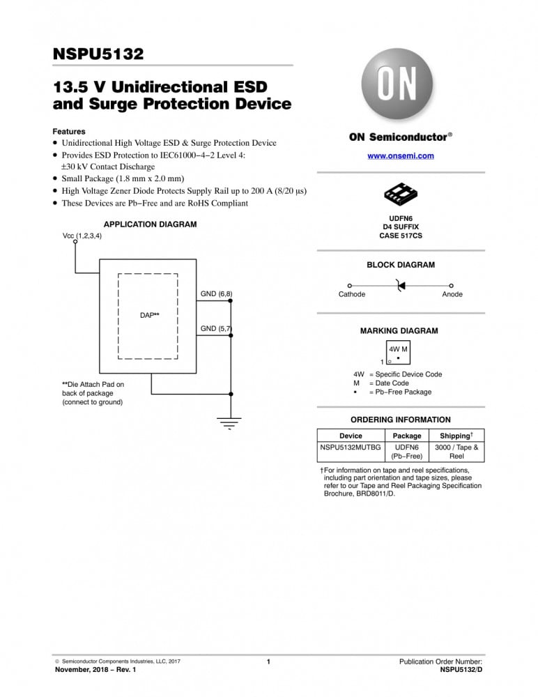 NSPU5132MUTBG datasheet page 1