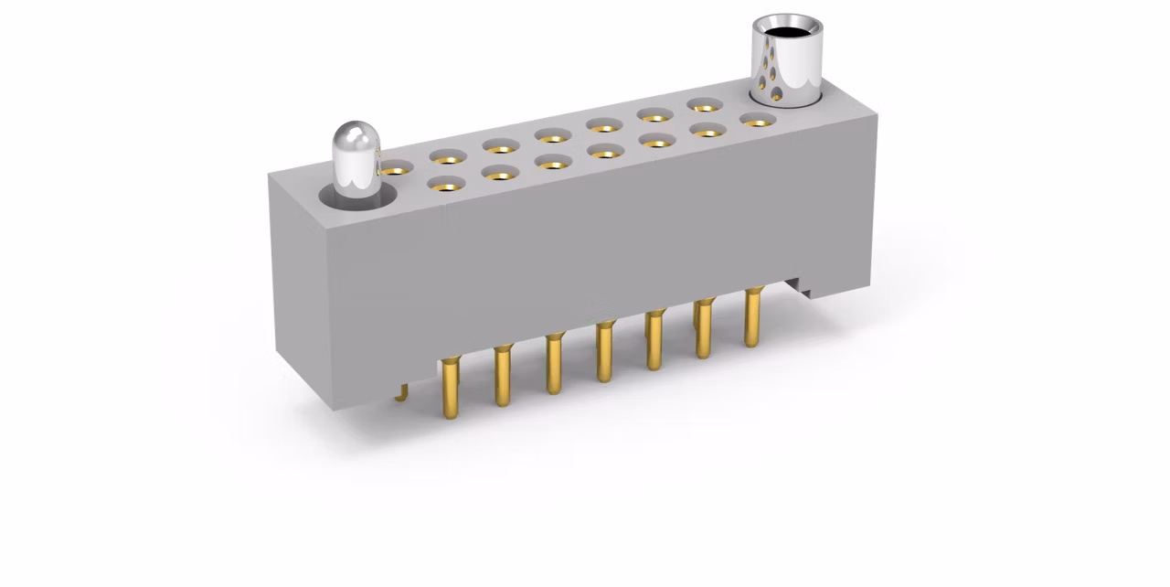 AirBorn W Series Rectangular Board Mount Receptacle with Socket Contacts, Vertical, Solder Cup, Dual Row, 0.100