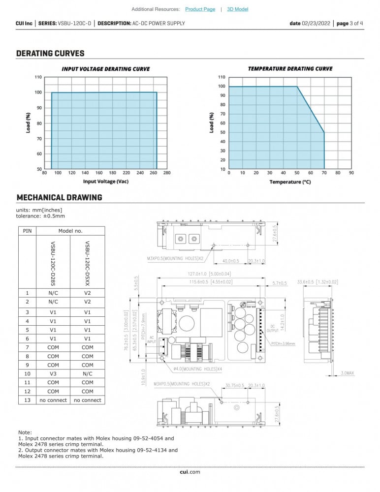 VSBU-120C-D524A datasheet page 3