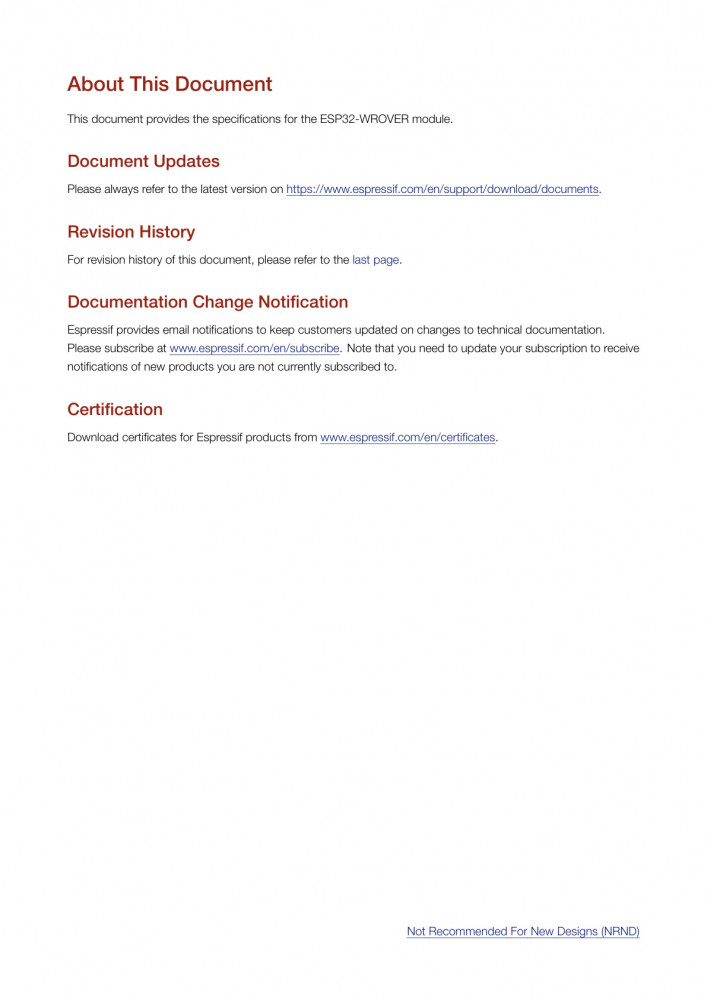 ESP32-WROVER datasheet page 2