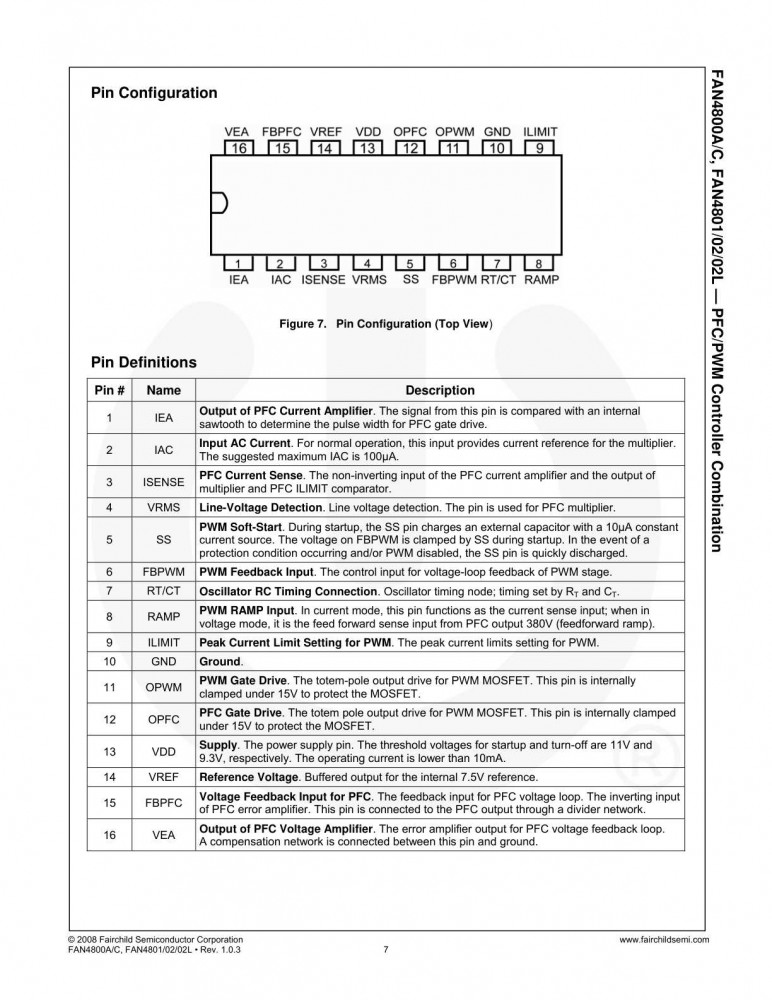 FAN4801 technical document page 8