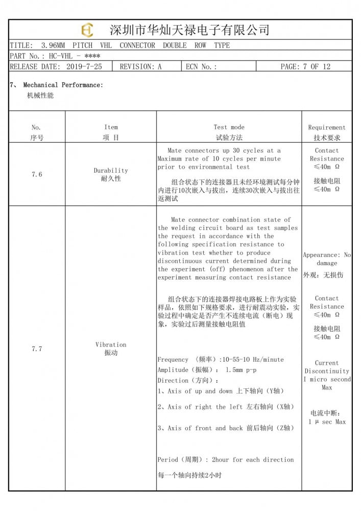 HC-VHL-T specification page 7