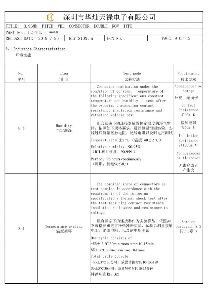 HC-VHL-T specification page 9