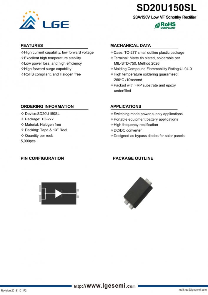 SD20U150SL datasheet page 1