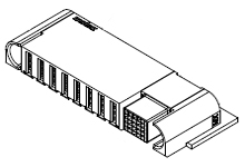 EXTreme Ten60Power Right-Angle Receptacle with Top Guides, 25 Signal Circuits, 12 Power Circuits