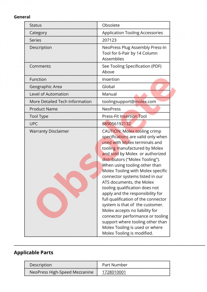 MOLEX 622031300 tooling document page 2