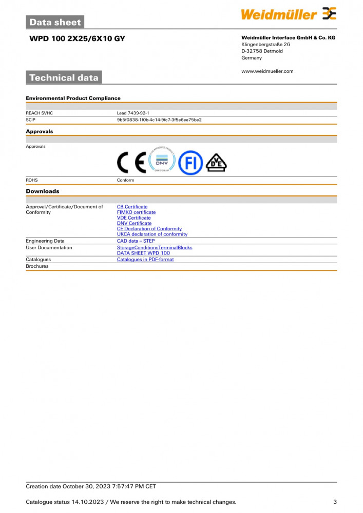 WEIDMULLER WPD 100 technical document page 3