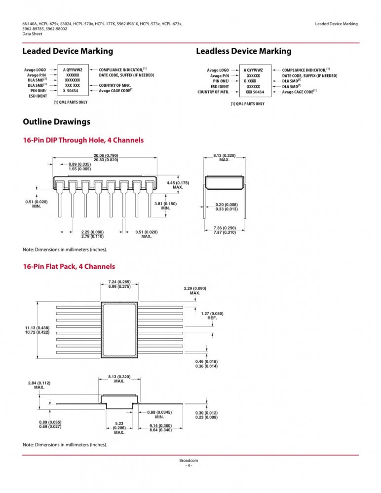 Broadcom optocoupler datasheet page 4
