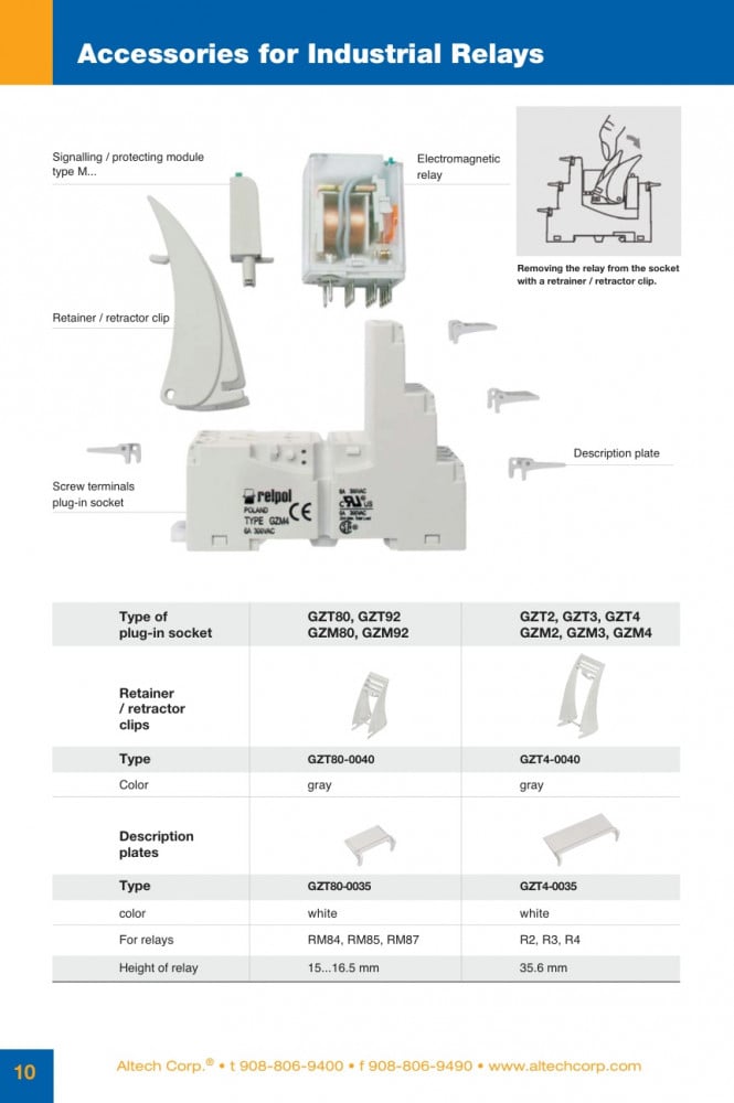 Altech industrial relay documentation page 10