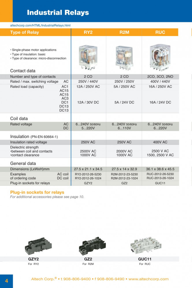 Altech industrial relay documentation page 4