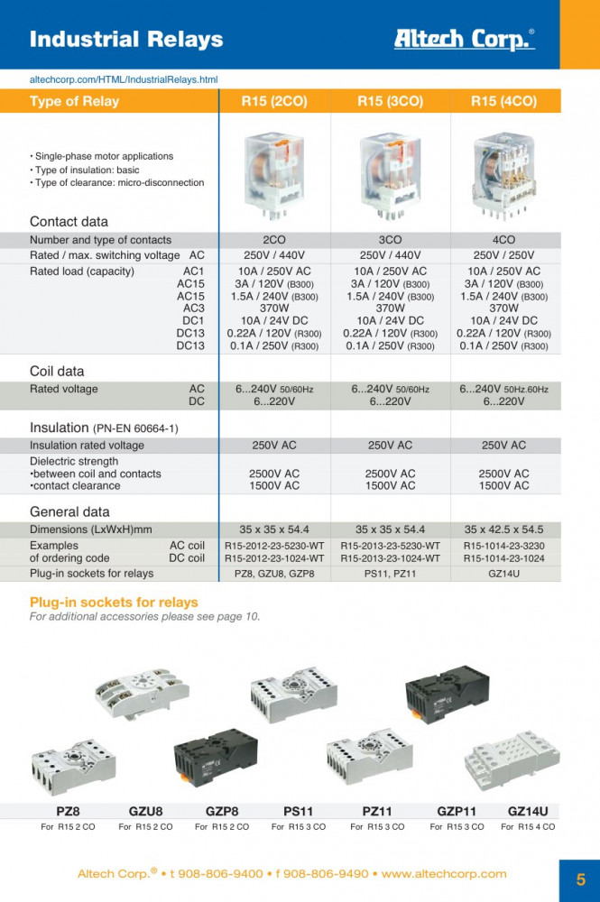Altech industrial relay documentation page 5