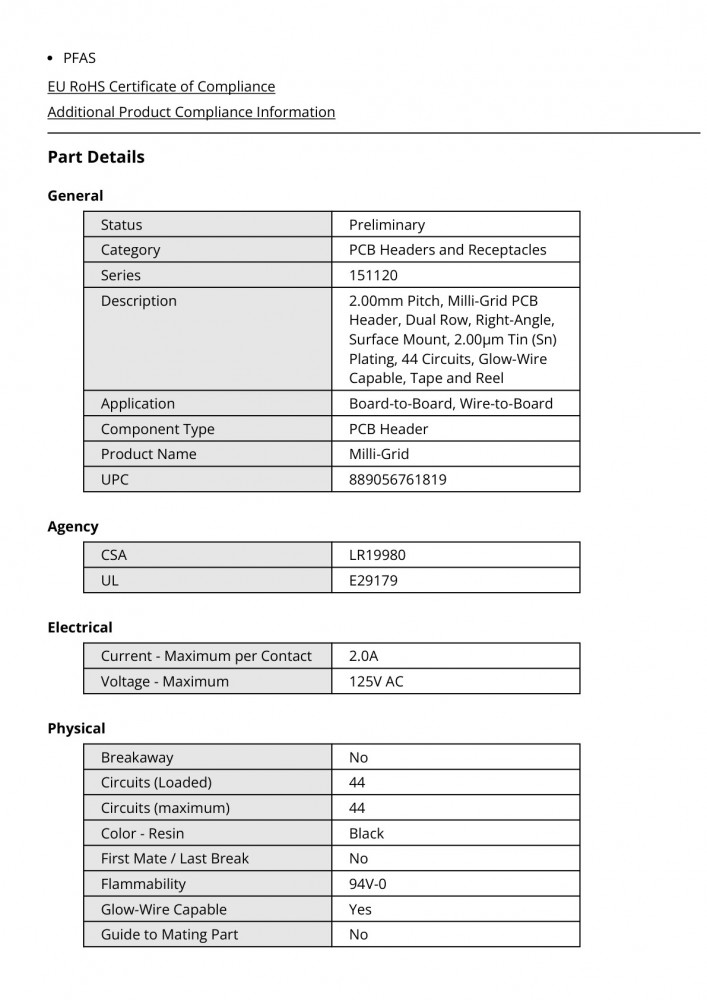 MOLEX 1511200044 document preview, page 2