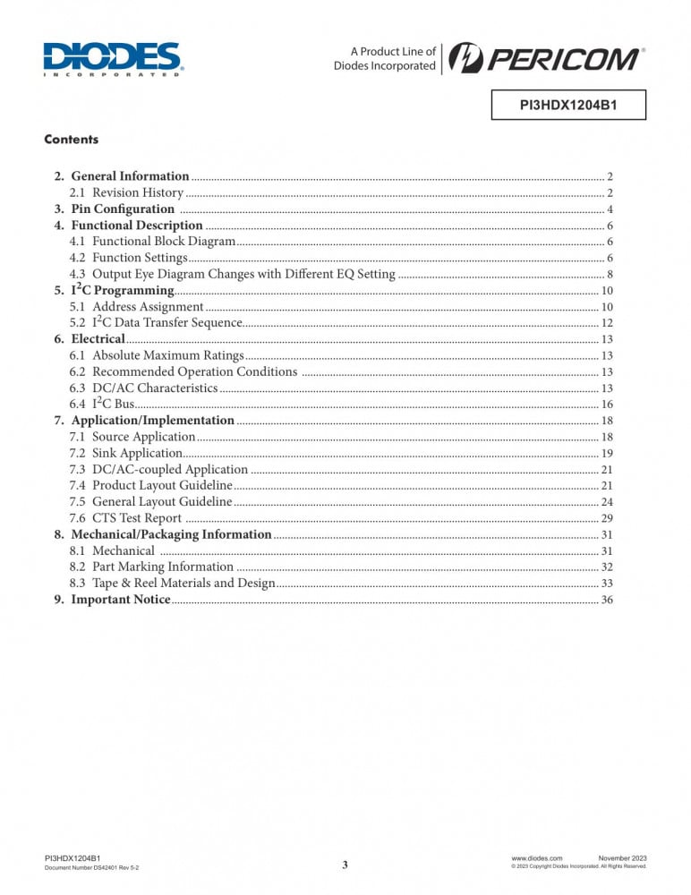 PI3HDX1204B1ZHIEX datasheet page 3