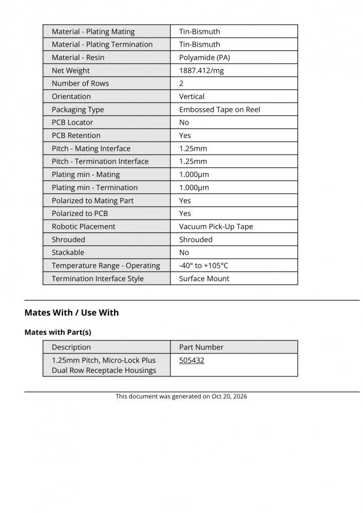 MOLEX 5054333880 technical document image 3
