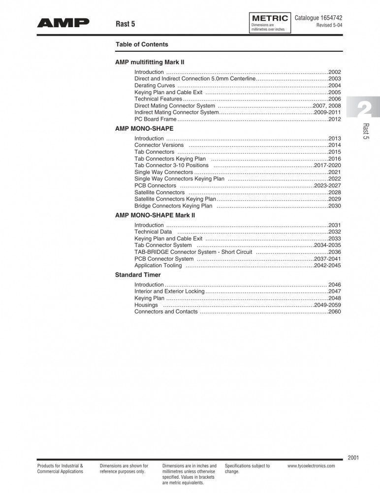 TE Connectivity connector documentation page 1