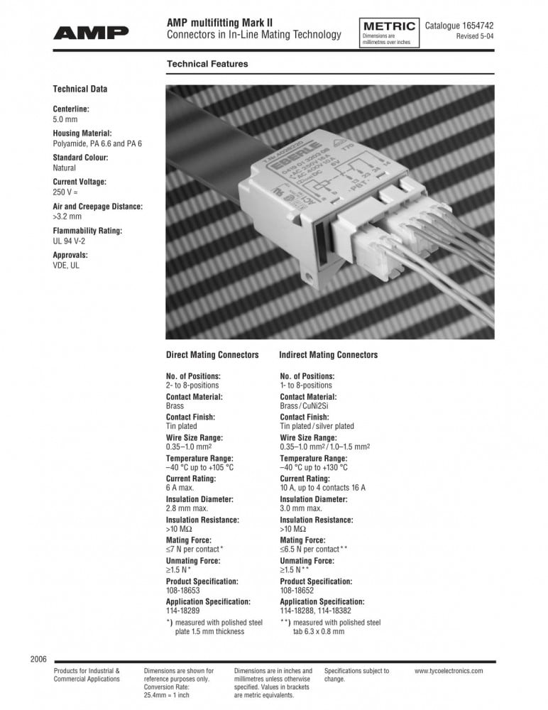 TE Connectivity connector documentation page 6