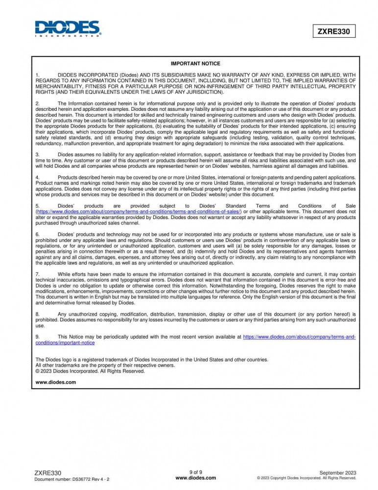 ZXRE330ASA-7 datasheet page 9