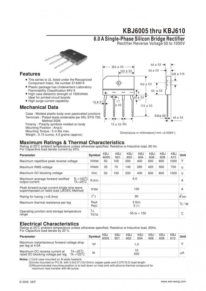 SEP KBJ610 datasheet page 1